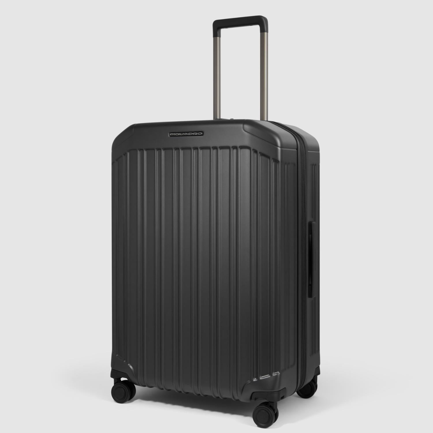Piquadro Pq-Light Medium Size Expandable Trolley With 4 Wheels In Poly ...
