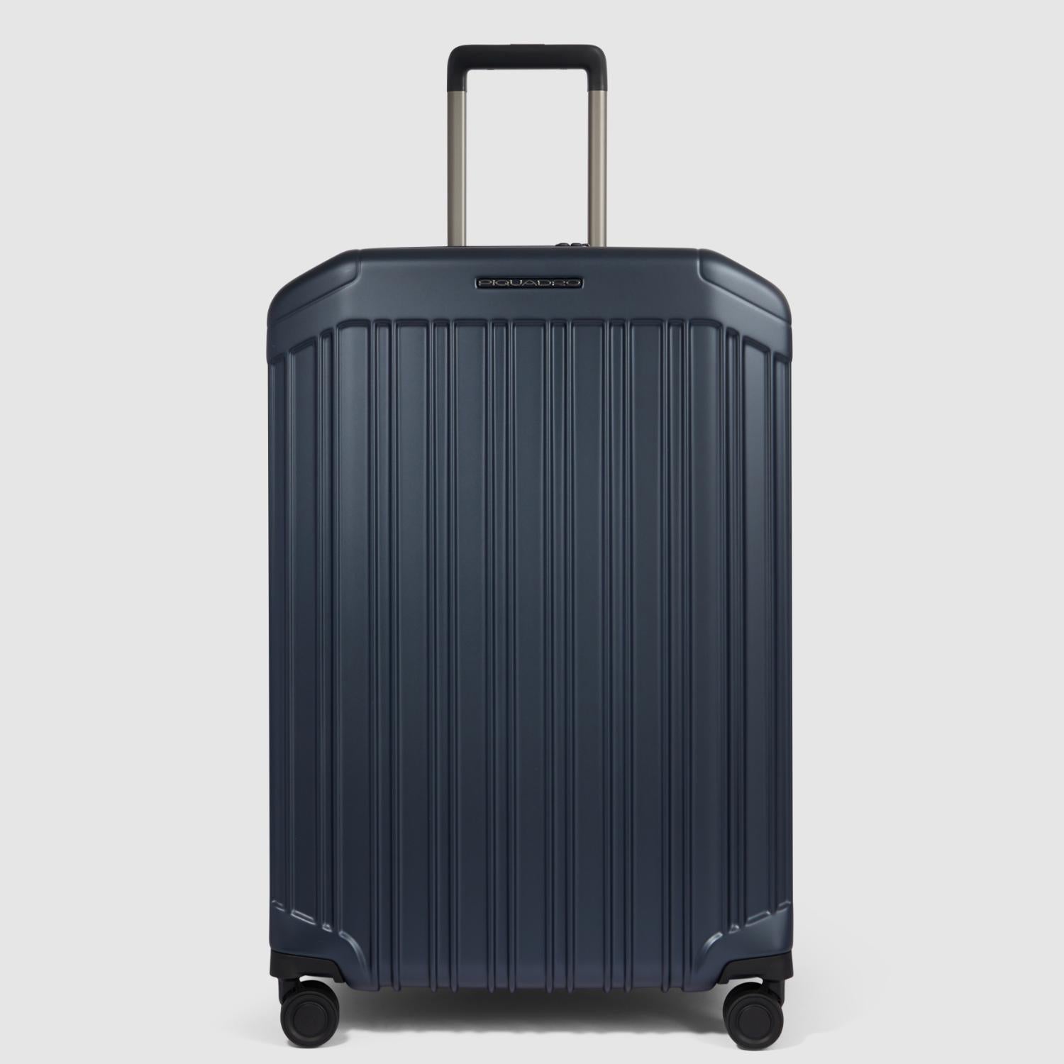 Piquadro Pq-Light Large Size Expandable Trolley With 4 Wheels In Polyc ...