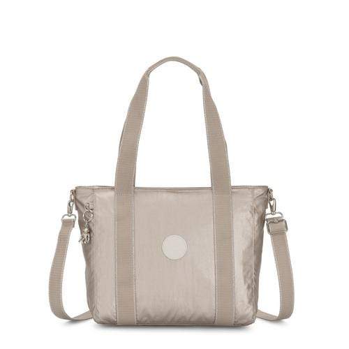 Kipling-Asseni S-Small tote (with removable shoulderstrap)-Metallic Gl ...